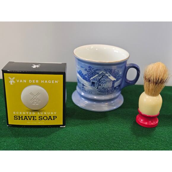 Other | Vintage Shaving Set With Shaving Cup Shaving Brush And Van Der ...